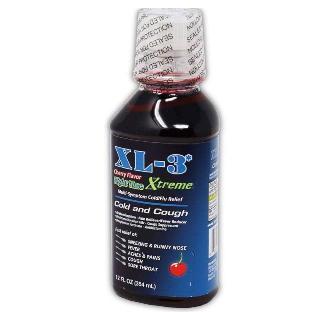 XL-3* Xtreme, Cherry Flavor, Night Time, Cold & Cough, 12 fl Oz (354 ml ...